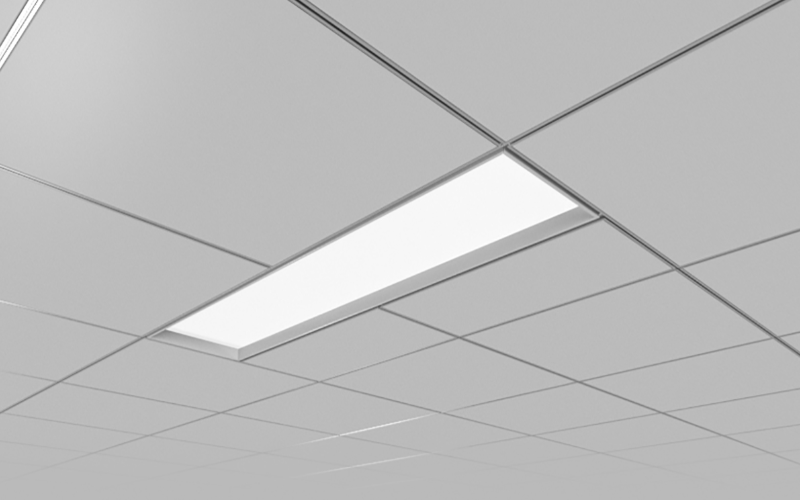 SKPA. SkyePlane Regressed 1x4 Recessed T-Bar & Drywall. by Axis Lighting