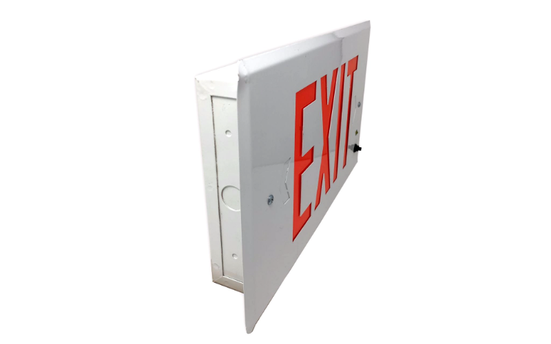 XFL-REC. Steel RECESSED Exit Sign. by Big Beam Emergency Systems