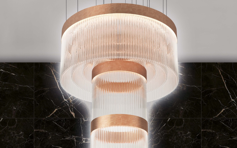 055-016. ICE RIBBED GLASS. by Cerchio Lighting