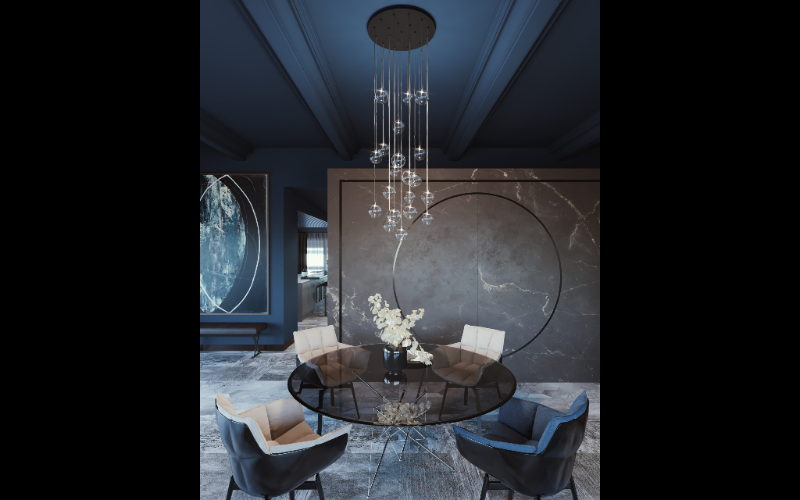 CH-BLR-GL. BALLROOM (CHANDELIER) BEAM DOWN. by Cerchio Lighting, Gordon ...