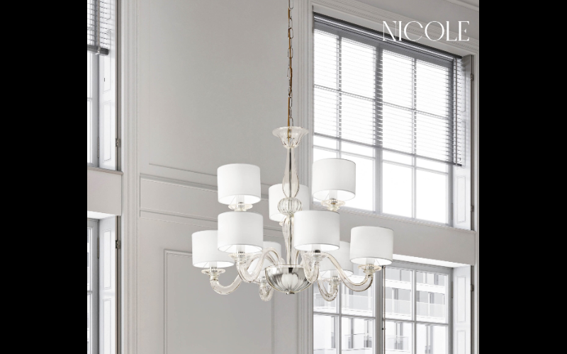 CH-NIC-GL. Nicole (CHANDELIER) BEAM UP. by Cerchio Lighting, Gordon Bullard
