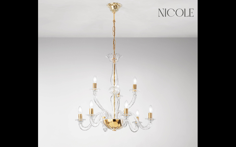 CH-NIC-GL. Nicole (CHANDELIER) BEAM UP. by Cerchio Lighting, Gordon Bullard