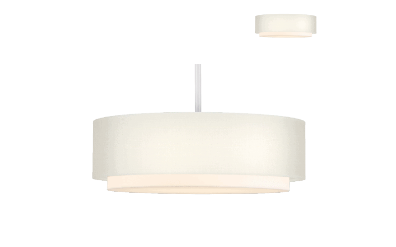 FD. ACRYLIC infused FABRIC double drum - Surface or susPenDED. by Chameleon Lighting