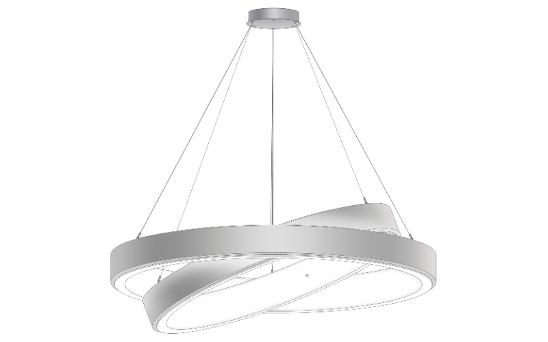 BG67. Cylindro II chandeliers circular LED pendants with white acrylic ...