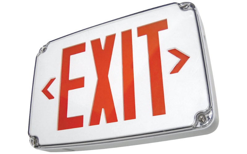 EXIT/WET/CP. LED Compact Wet Location Exit Sign. by H. E. Williams, Inc.