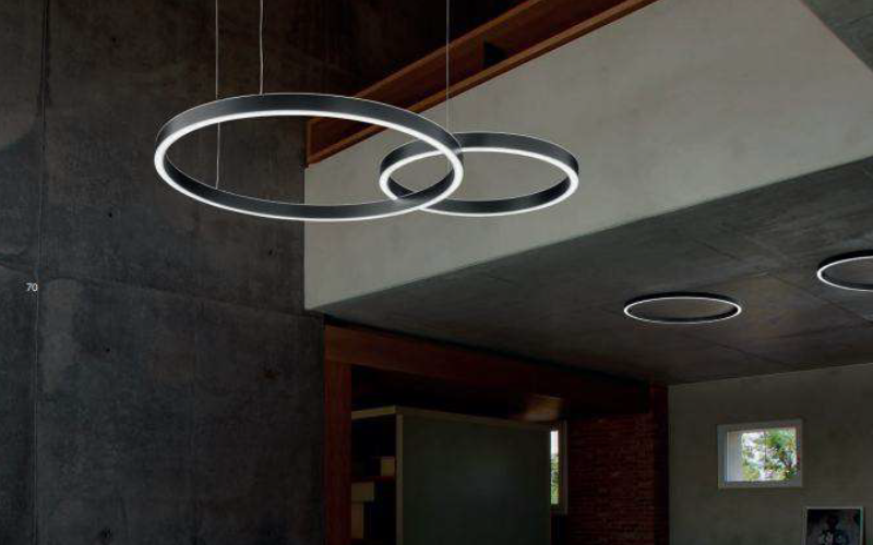 2128. LOOP PENDANT (Double Fixture) BEAM DOWN & BEAM UP + DOWN. by Lola Lighting, Gordon Bullard