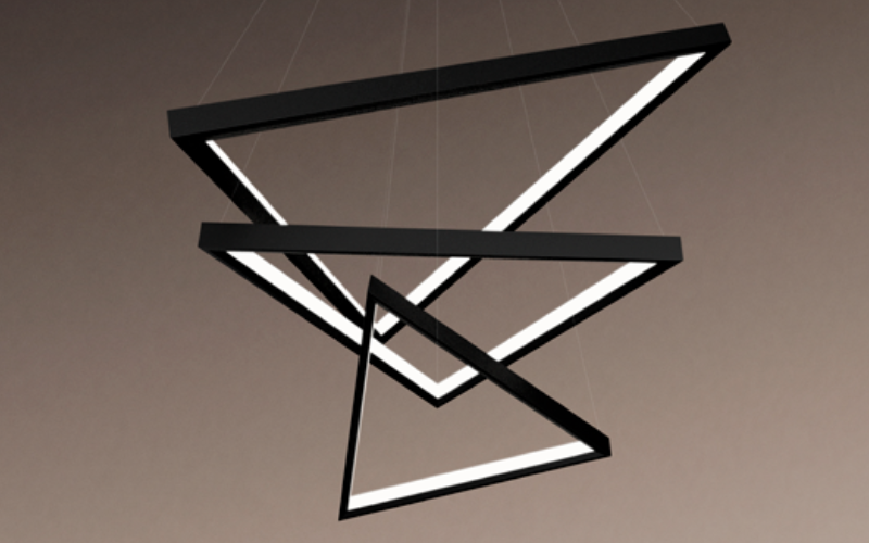 RIMMP. RIM MULTIPLE TRIANGLE & HEXAGON PENDANT STATIC WHITE. by Lumenwerx