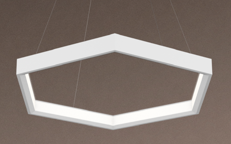 RIMP. RIM TRIANGLE & HEXAGON PENDANT STATIC WHITE. by Lumenwerx