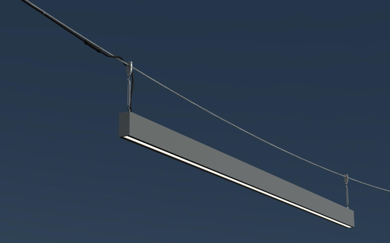 VOLTA. Illuminated Aluminum Linear Pendant - Direct/Indirect Lighting. by Structura