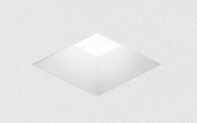 B3SDP. BeveLED Mini Trimless Acoustical - 3” Square Downlight For Use With 3.5” Pre-cut Ceiling ...