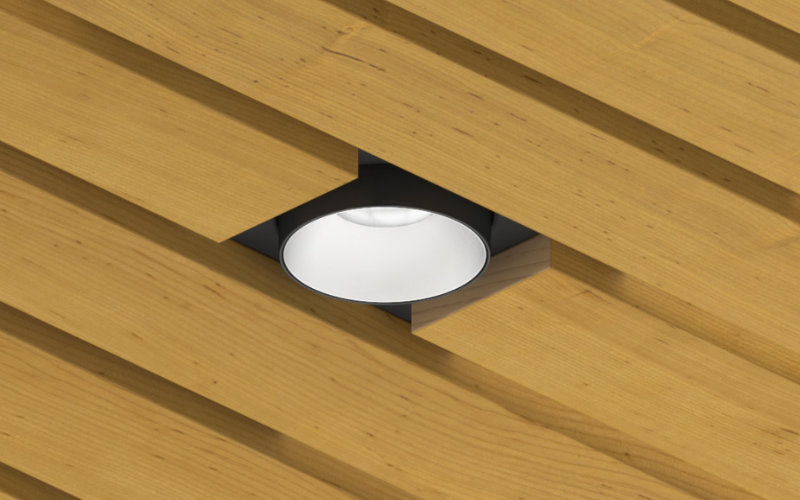 B3RDM. BeveLED Mini for WoodWorks Horizontal Slats 3” Round Downlight ...