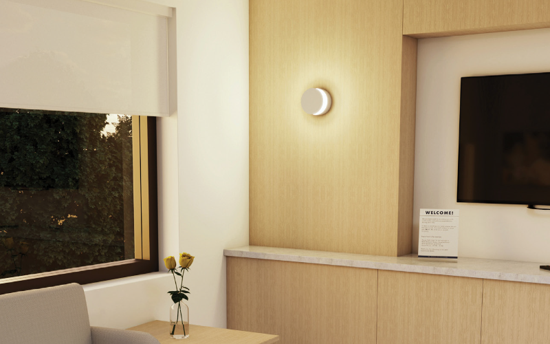 CB7000. BLISS ROUND Luminous Round ADA Sconce. by Visa Lighting