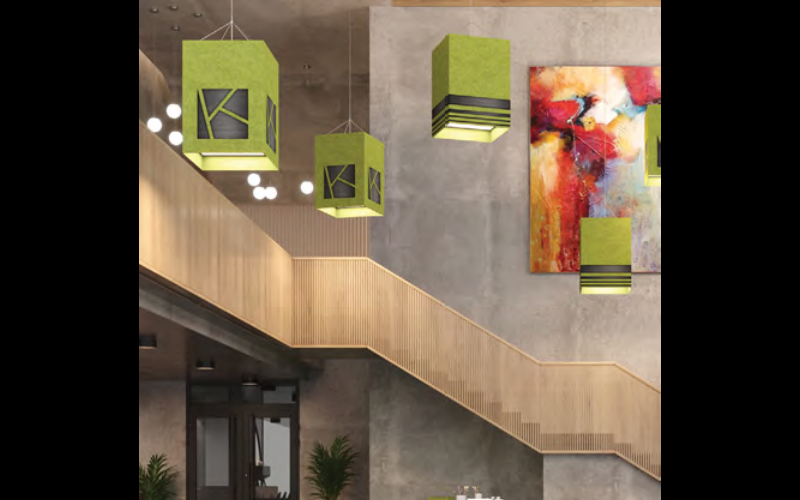 CP6120. CELEST SQ Large 48” H - Acoustic Panels. by Visa Lighting