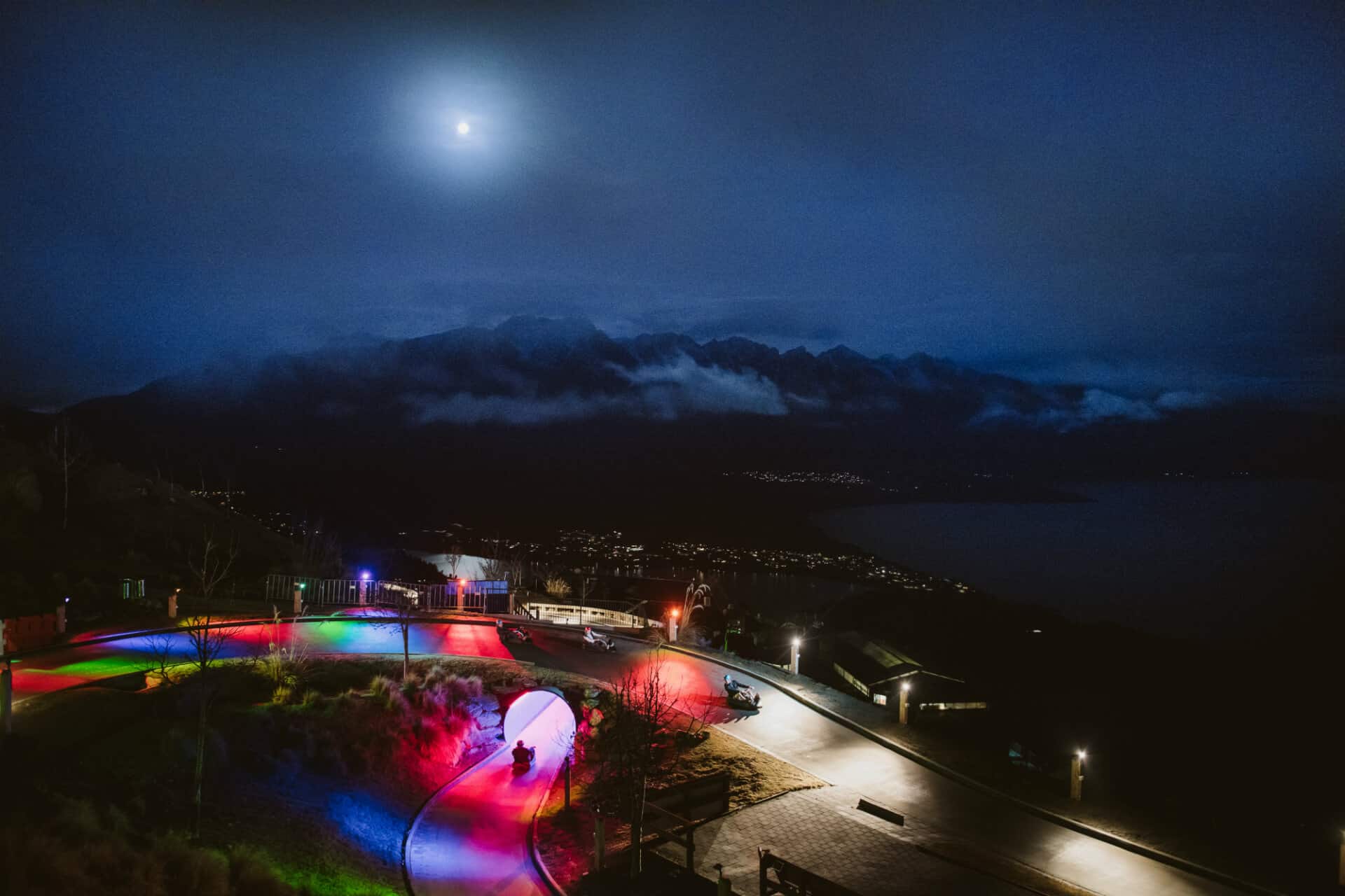 Skyline Queenstown, Nighttime Luge Run, New Zealand